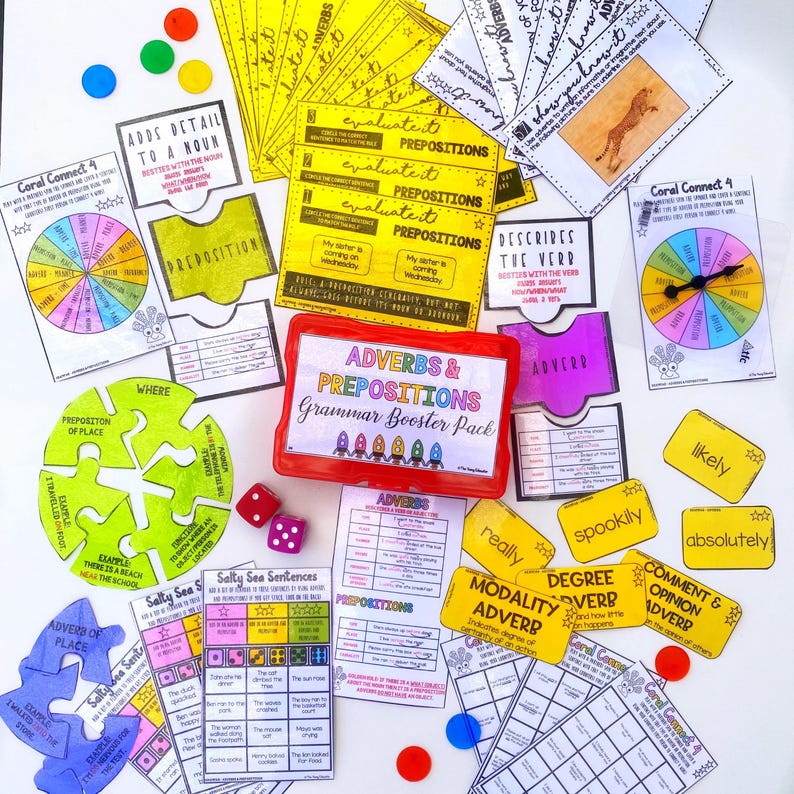 10. Adverbs & Prepositons Upper Grades Grammar Booster Pack - Etsy