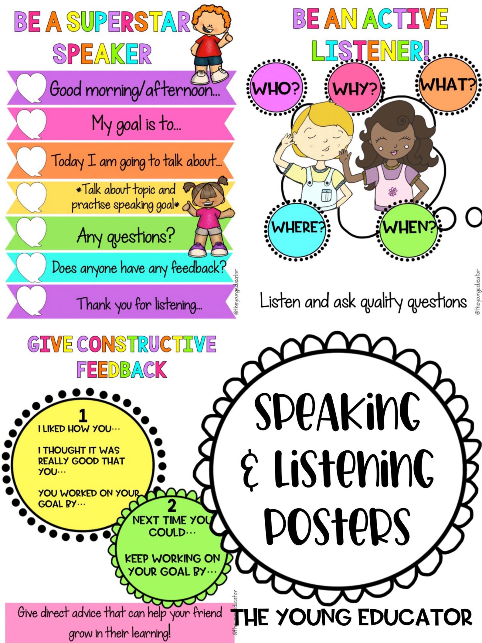 Speaking and Listening Posters - Etsy
