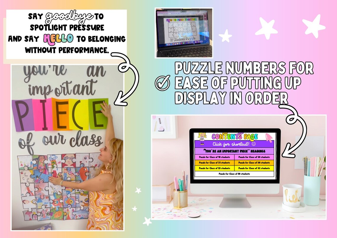 You're an Important Piece of Our Class Puzzle Door/bulletin Board ...