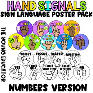 AUSLAN & ASL Sign Language Hand Signals Classroom Management editable ...