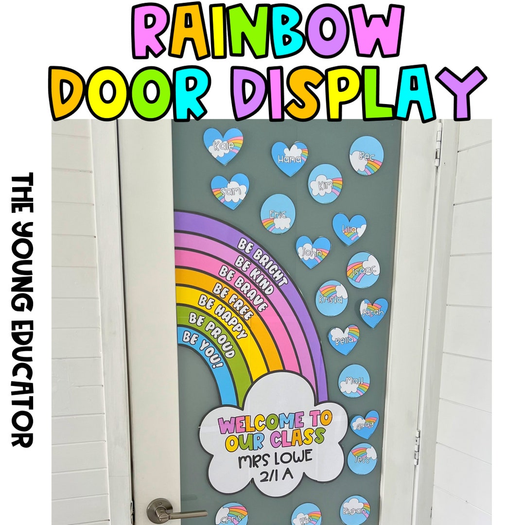 Rainbow Classroom Door Display Word of Affirmation - Etsy