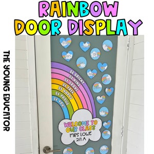 Rainbow Classroom Door Display Word of Affirmation - Etsy