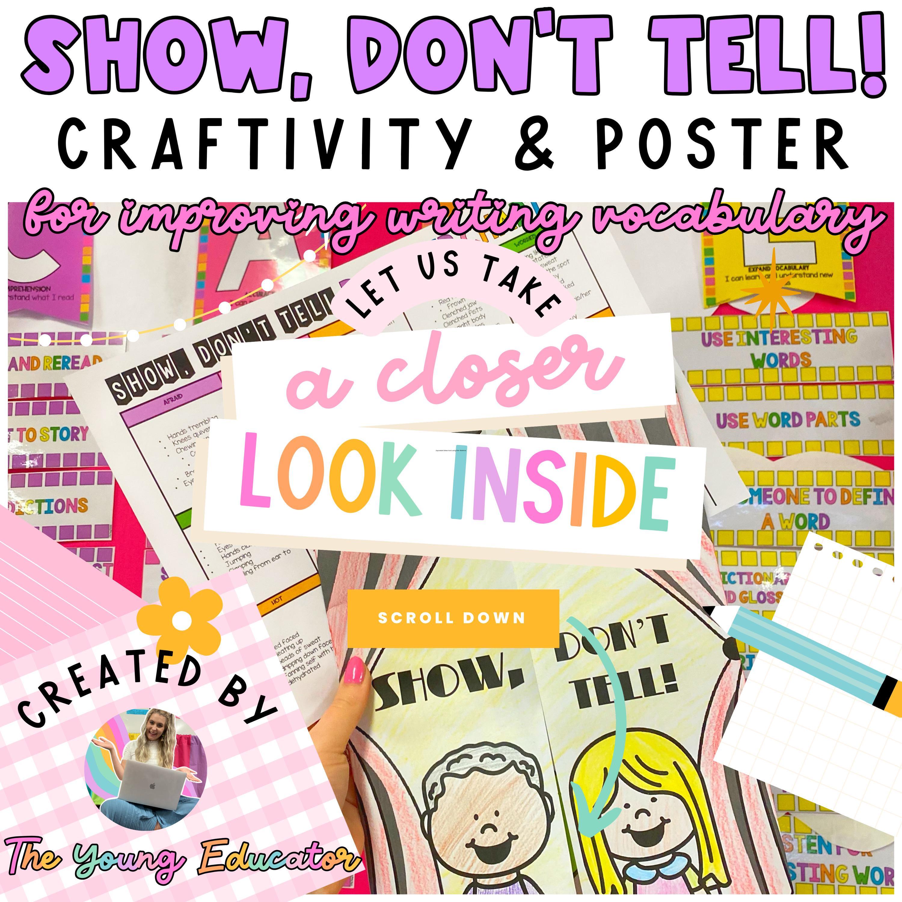 Show, Don't Tell! Activity Pack - Craft & Poster - Descriptive Writing ...