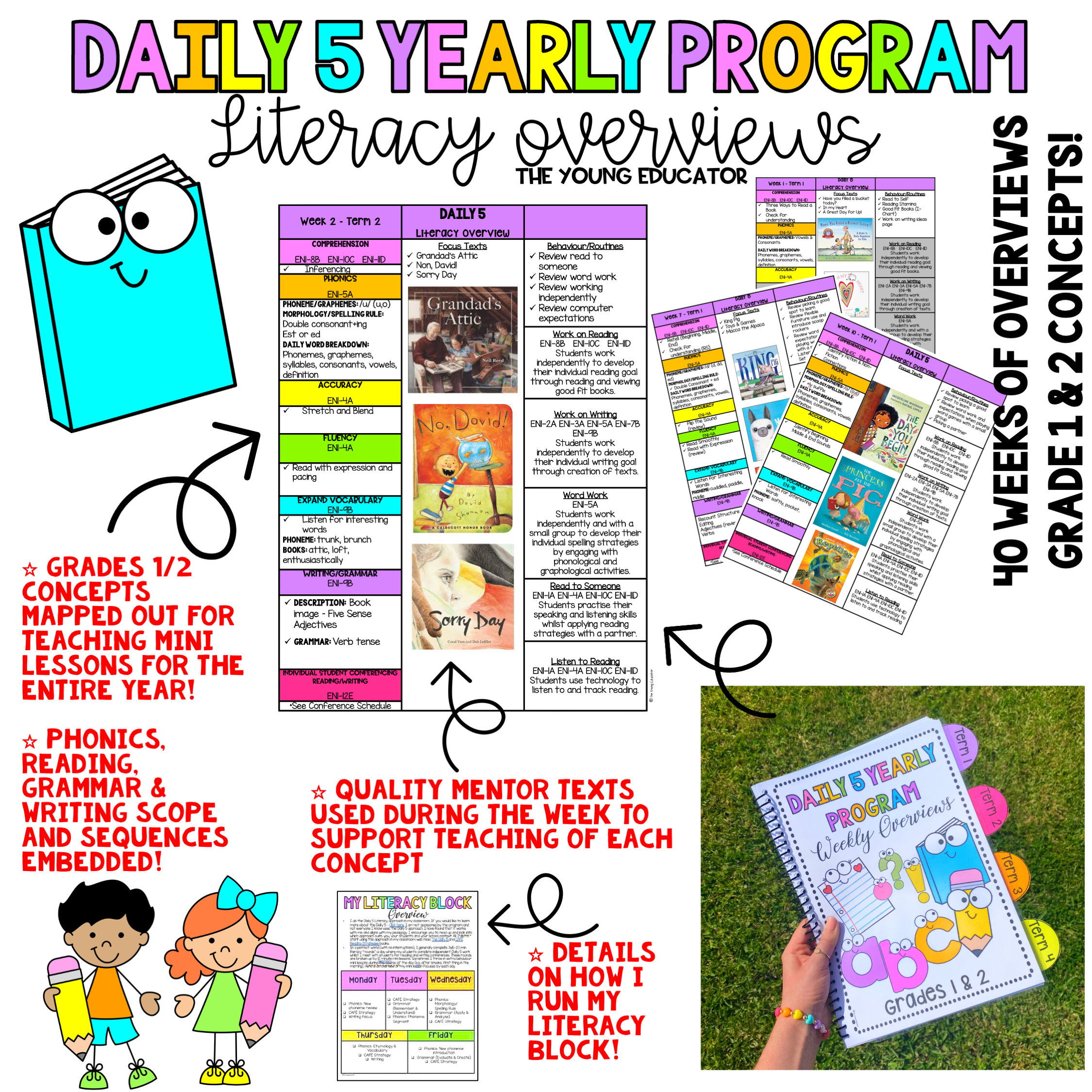 Daily 5 Literacy Program Overview Year Bundle Grade 1 & 2 - Etsy