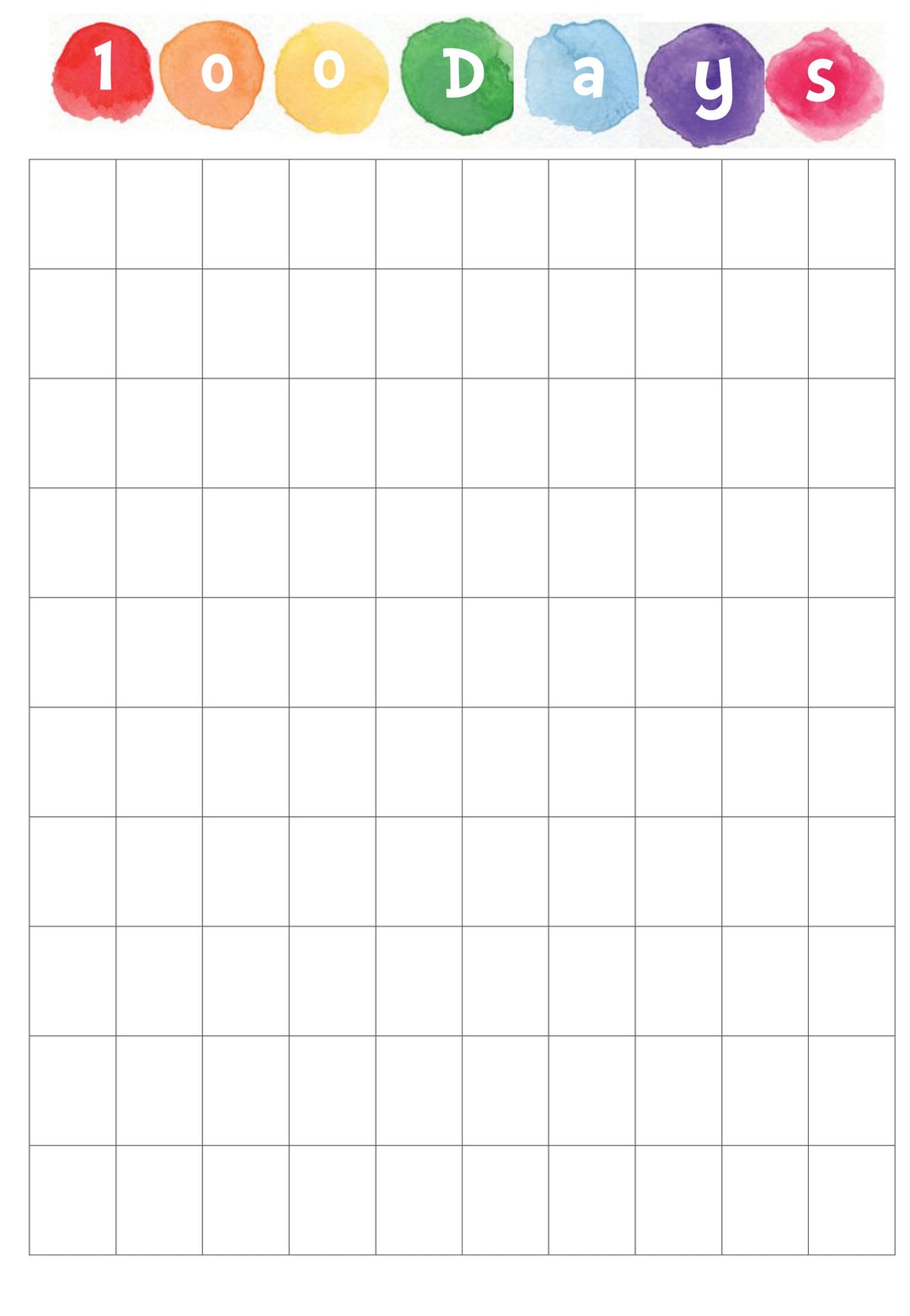 100 Days Countdown A3 Poster - Etsy