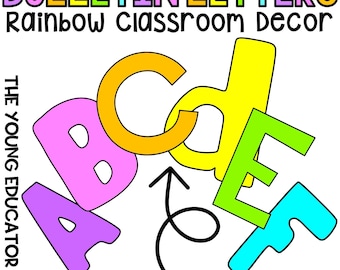Bubbly Rainbow Bulletin Board Letters - Etsy