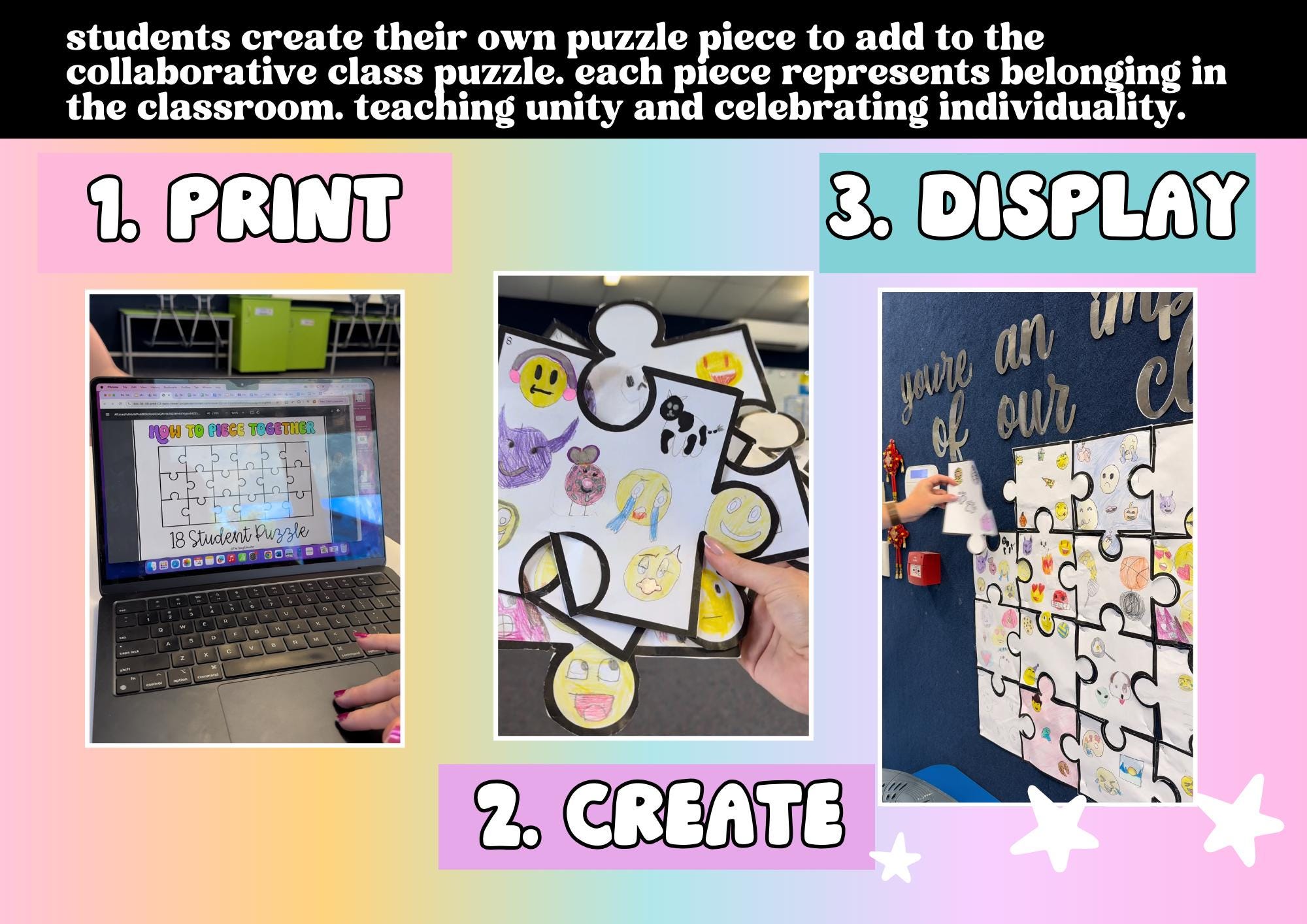 You're an Important Piece of Our Class Puzzle Door/bulletin Board ...