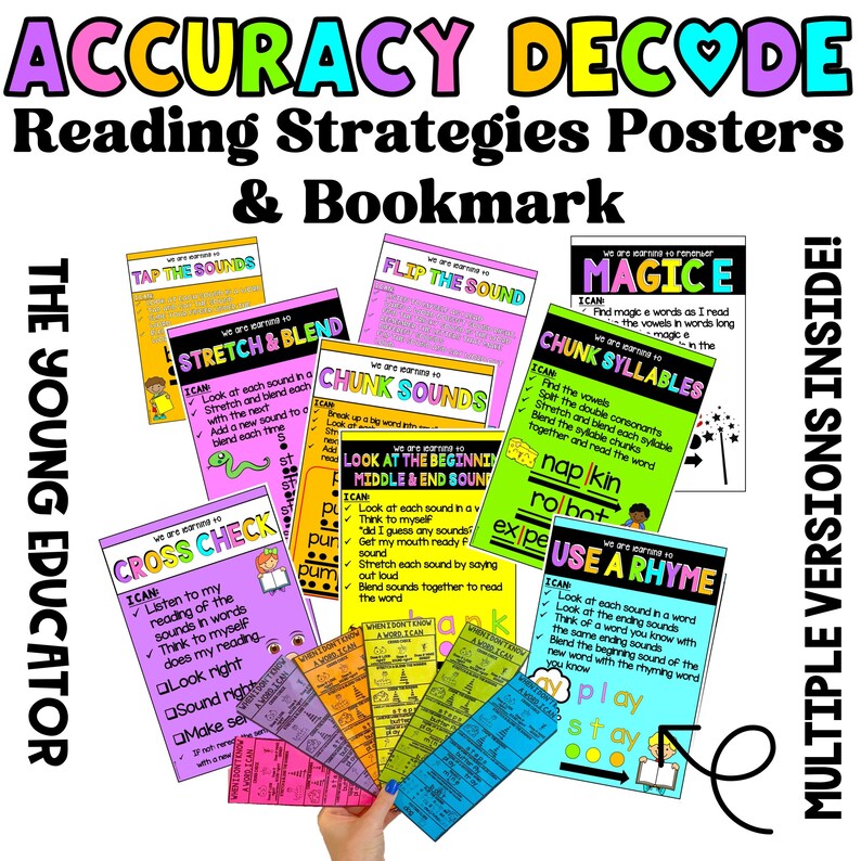Reading Strategies (accuracy/decoding) Posters and Bookmark / Reading ...