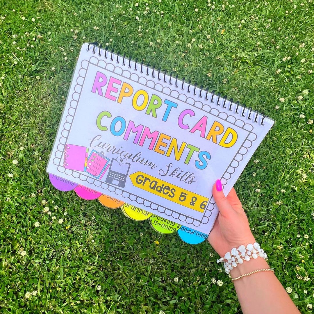 Differentiated Report Card Comments Bank - Grades 5 & 6 Curriculum ...