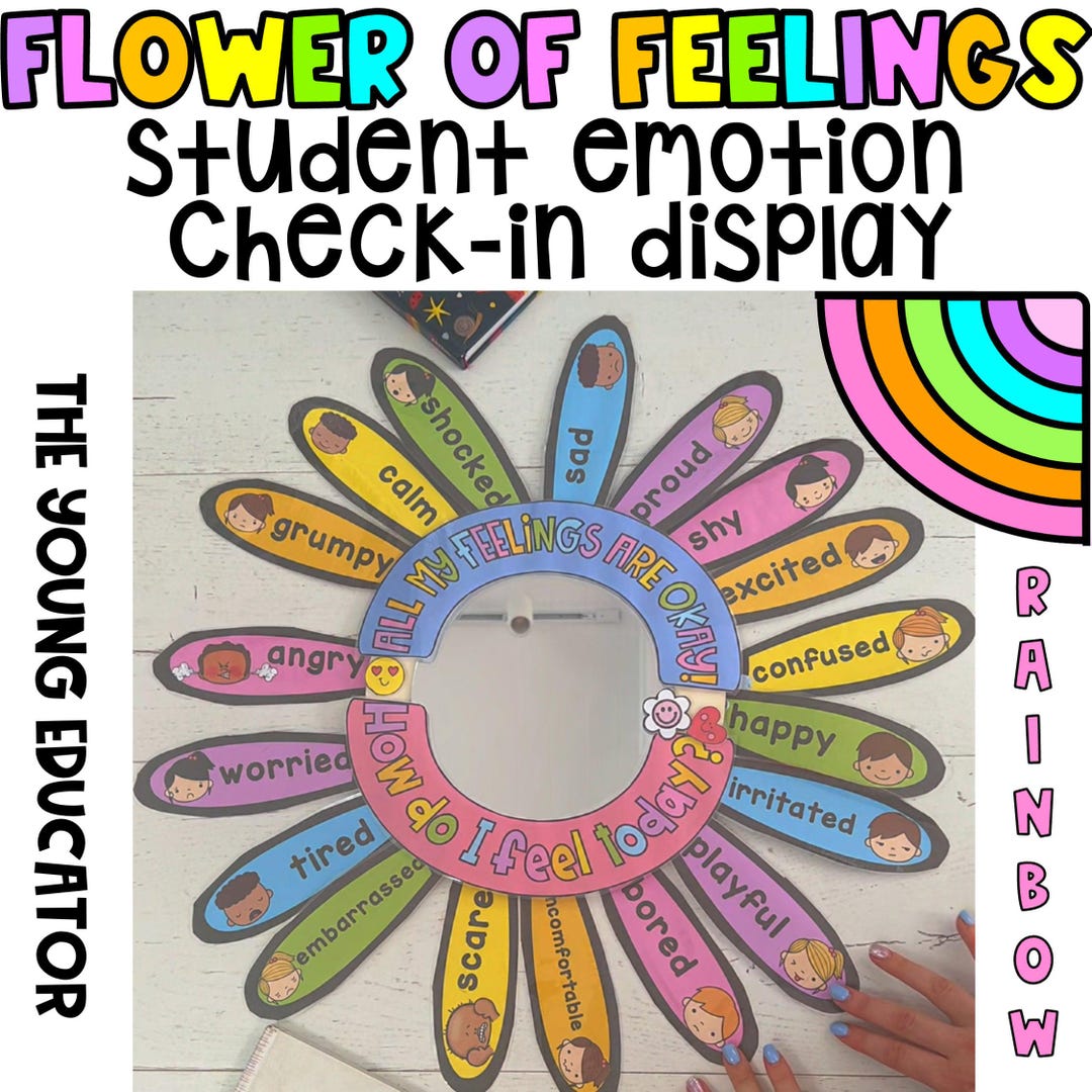 RAINBOW Flower of Feelings Mirror Display / All Feelings Are OKAY! - Etsy