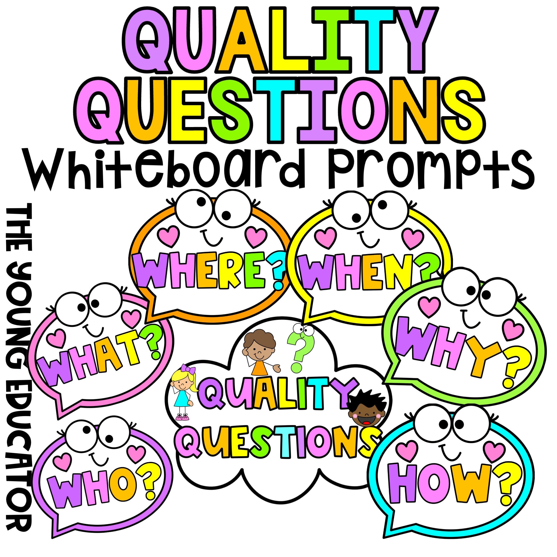 Quality Questions Whiteboard Prompts Who What When Where Why How - Etsy
