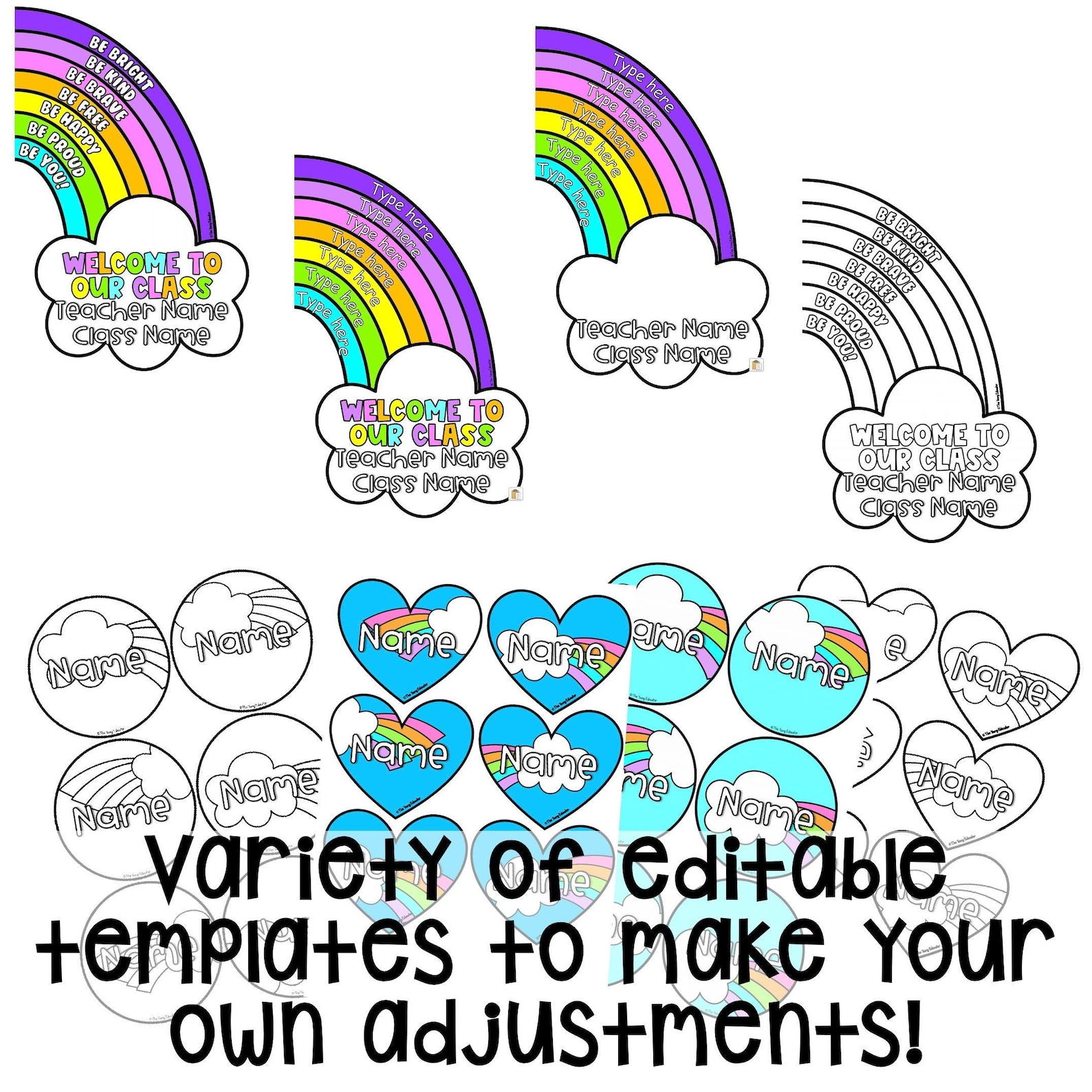 Rainbow Classroom Door Display - Word of Affirmation! - Etsy