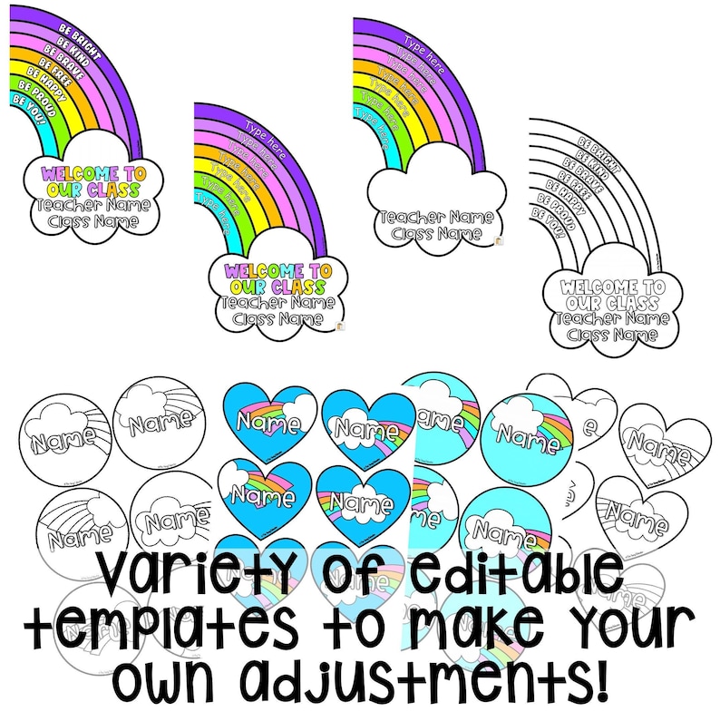 Rainbow Classroom Door Display - Word of Affirmation! - Etsy