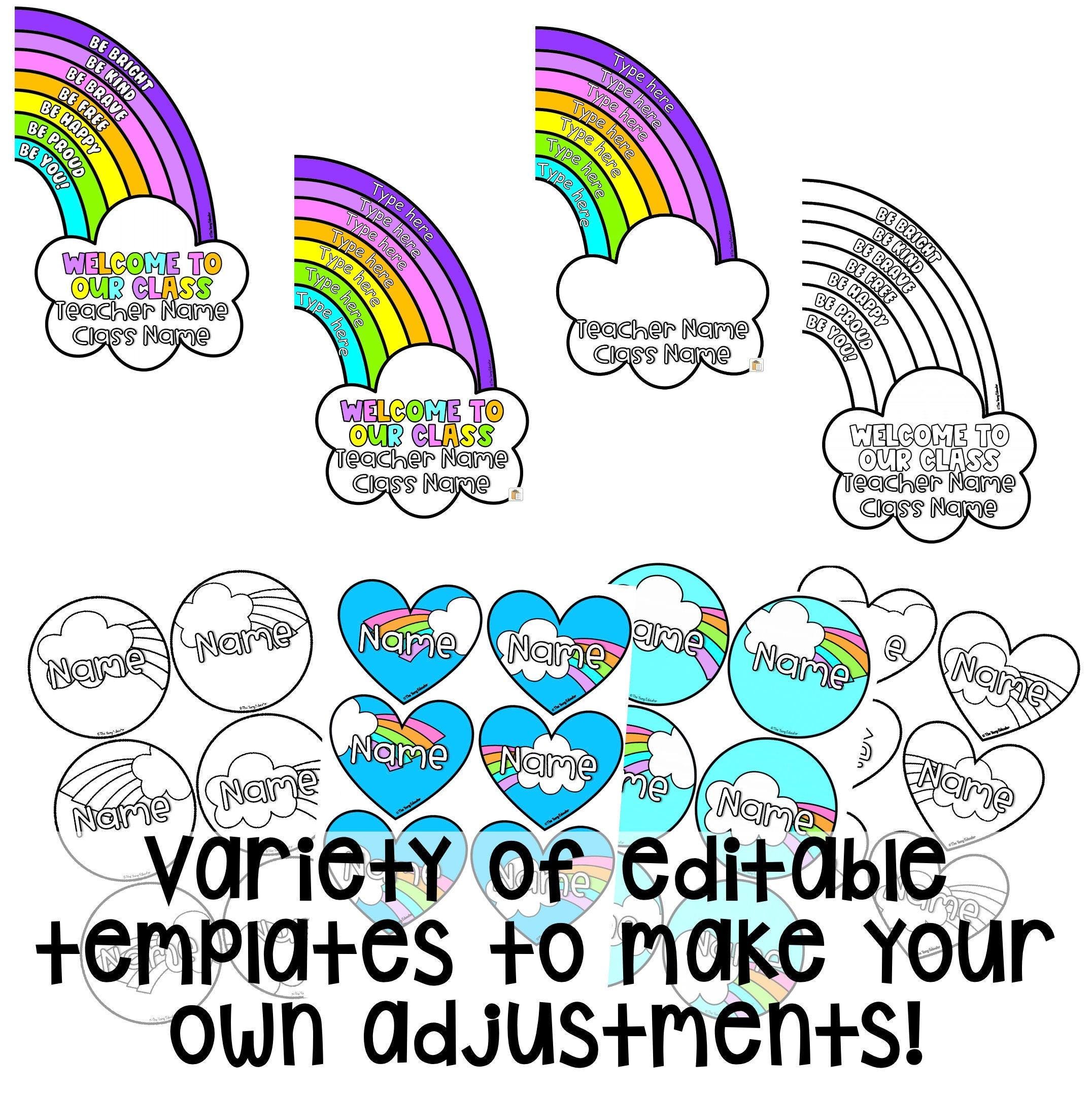 Rainbow Classroom Door Display - Word of Affirmation! - Etsy