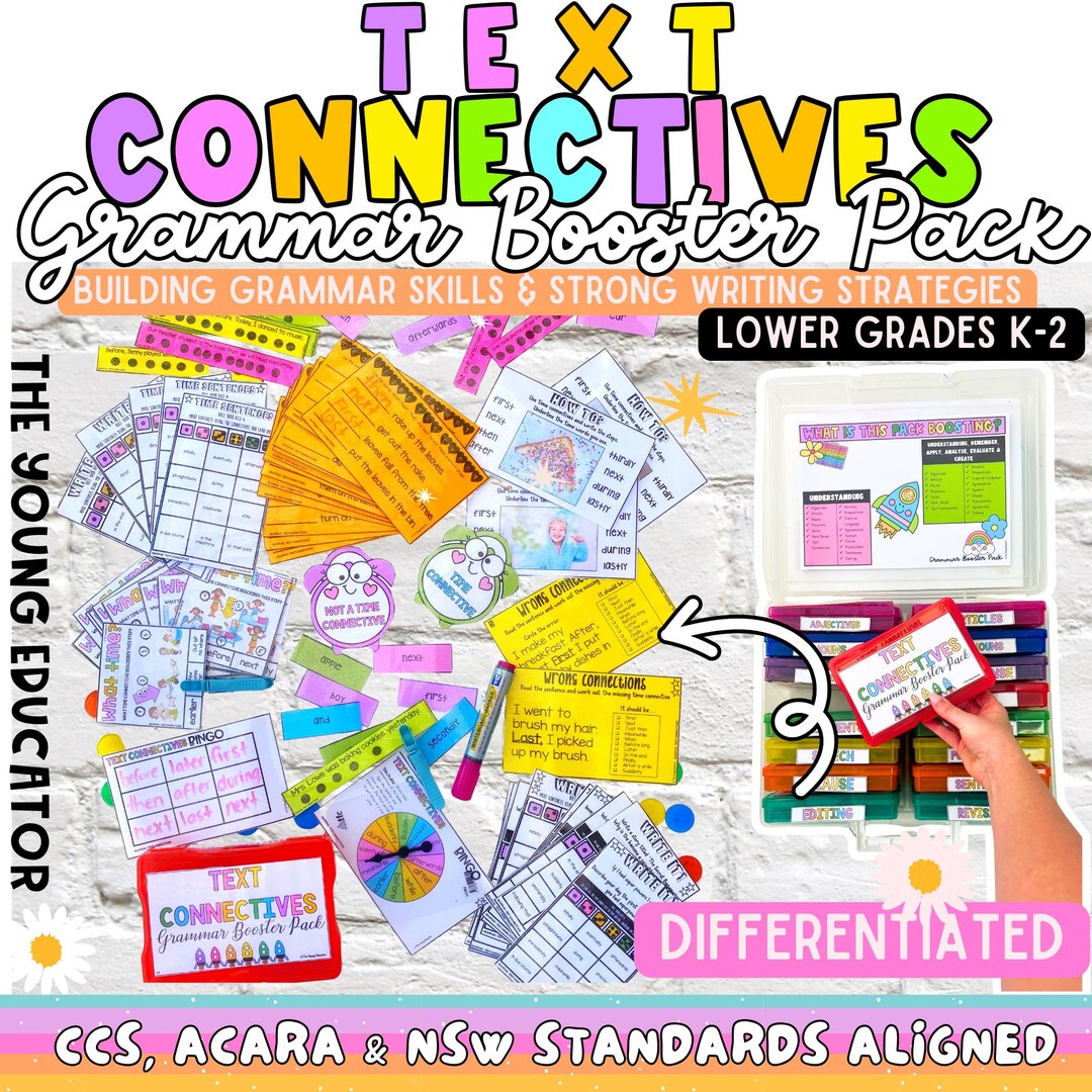 11. Text Connectives Lower Grades Grammar Booster Pack - Etsy Australia