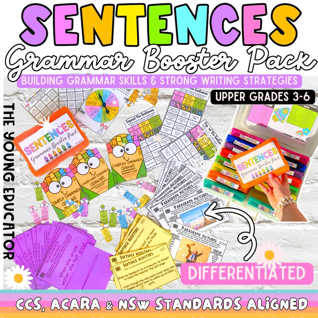 6. Sentences Upper Grades Grammar Booster Pack - Etsy