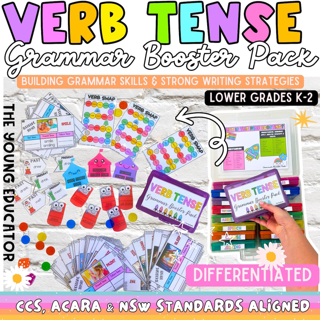 7. Verb Tense Lower Grades Grammar Booster Pack - Etsy