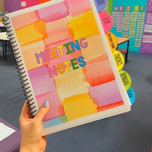 RAINBOW MEETING NOTEBOOK for Teachers and School Admin - Etsy