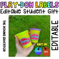 Back to School Play Dough Card Template, Printable Won-doh-ful School ...