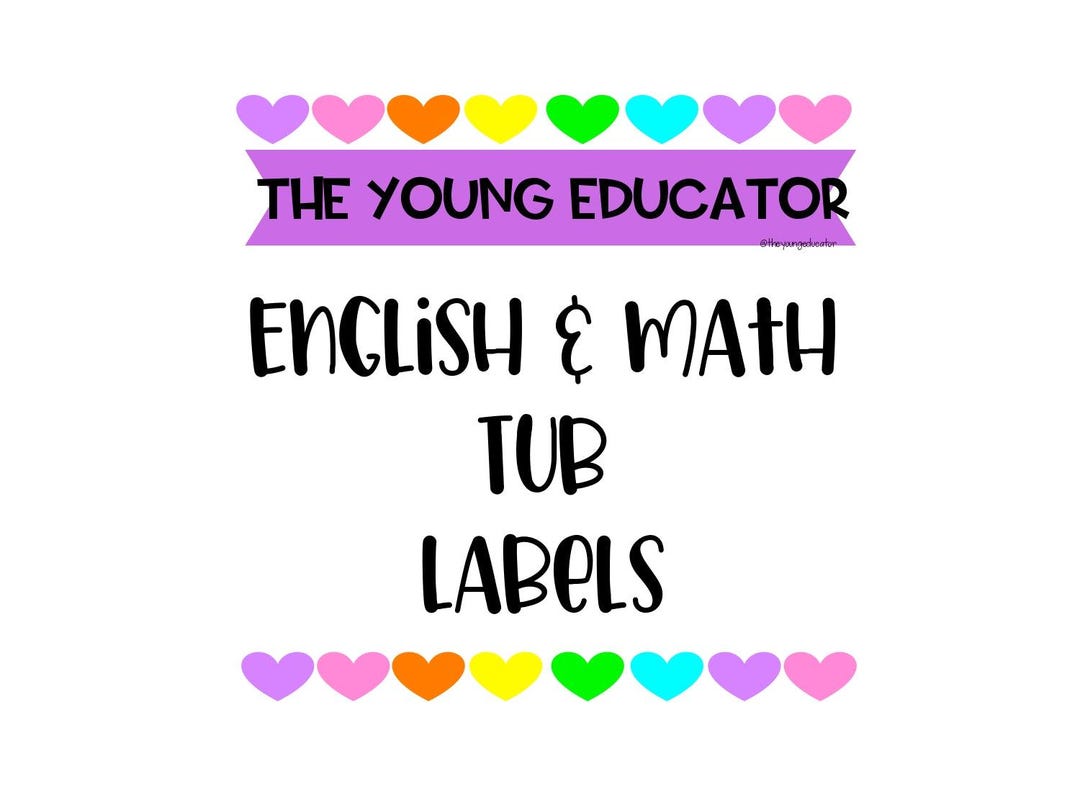 Math Tub Labels - Etsy
