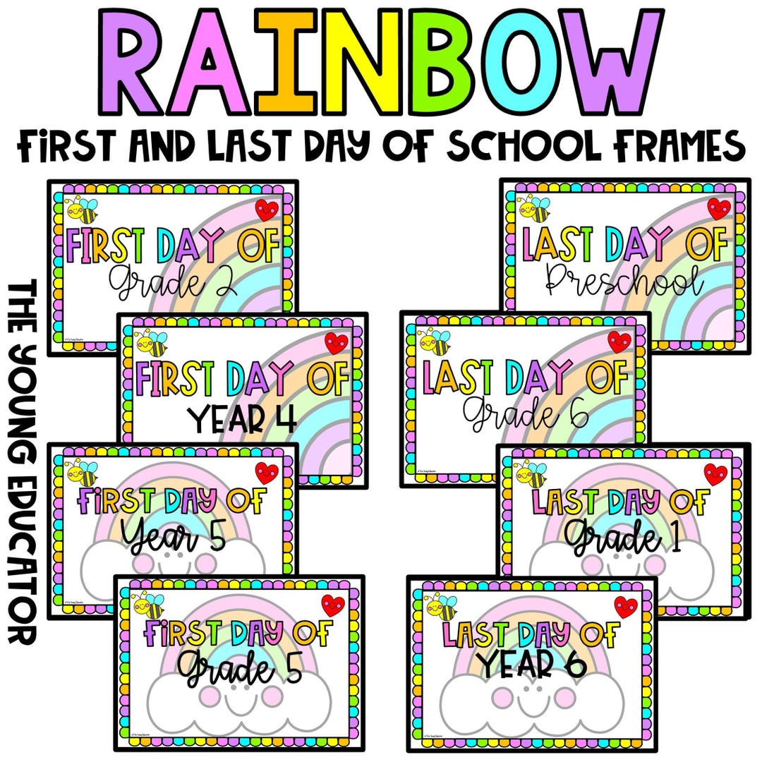 Rainbow - First Day of School - Last Day of School Frames - Etsy