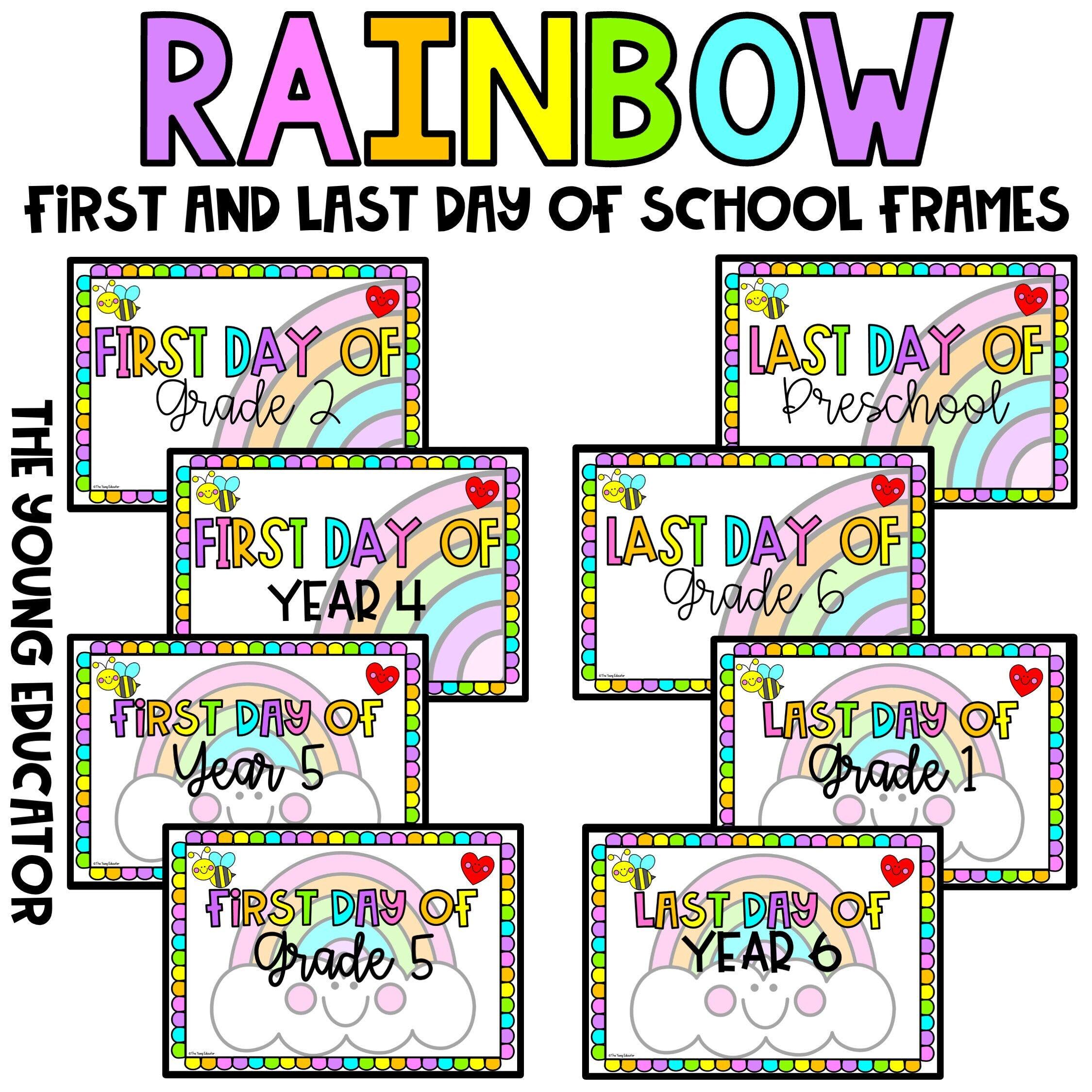 Rainbow - First Day of School - Last Day of School Frames - Etsy