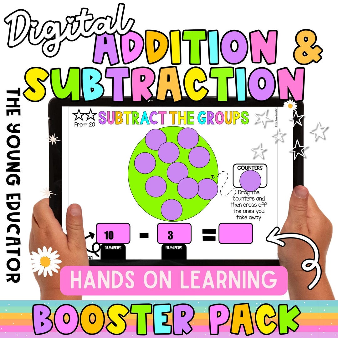 Addition & Subtraction - Digital Booster Pack - Seesaw Google Slides - Etsy