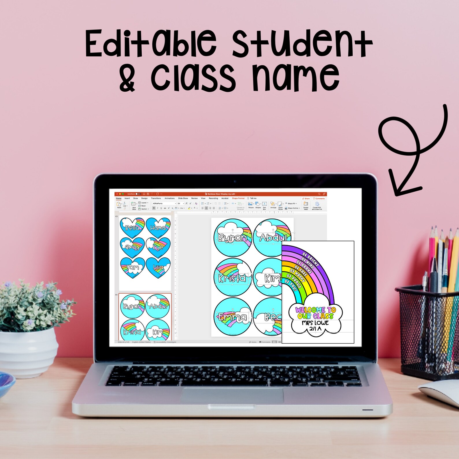 Rainbow Classroom Door Display Word of Affirmation - Etsy