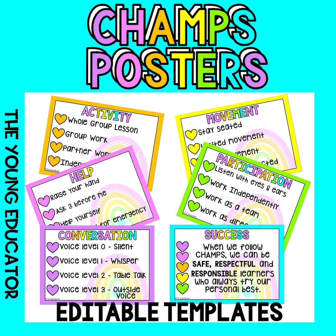 CHAMPS EDITABLE POSTERS Classroom Rules Expectations - Etsy