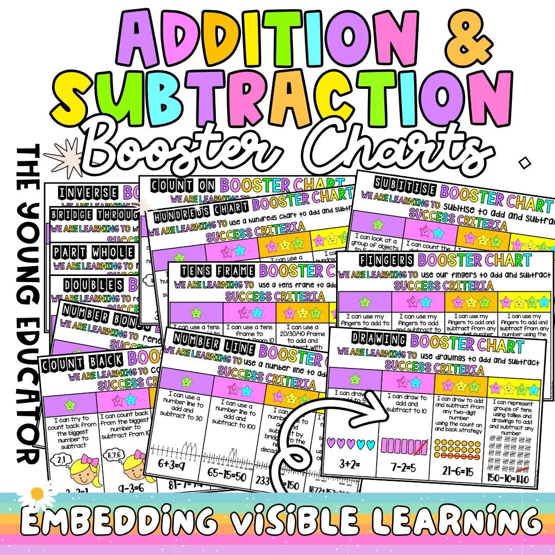 Addition and Subtraction Booster Charts *differentiated* Visible ...