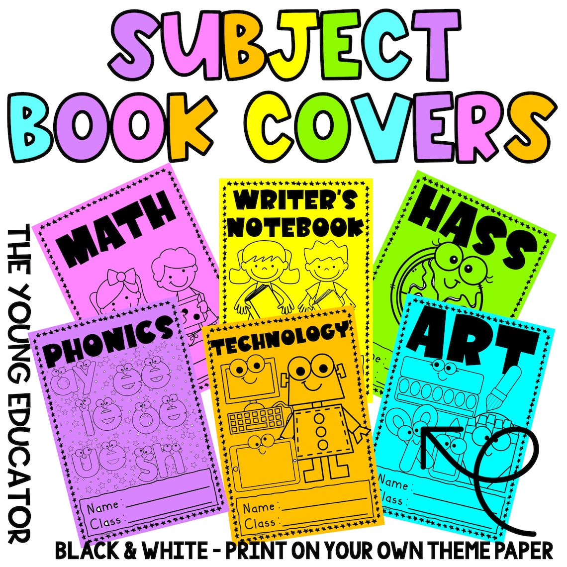 Subject Book Covers Back to School Classroom - Etsy