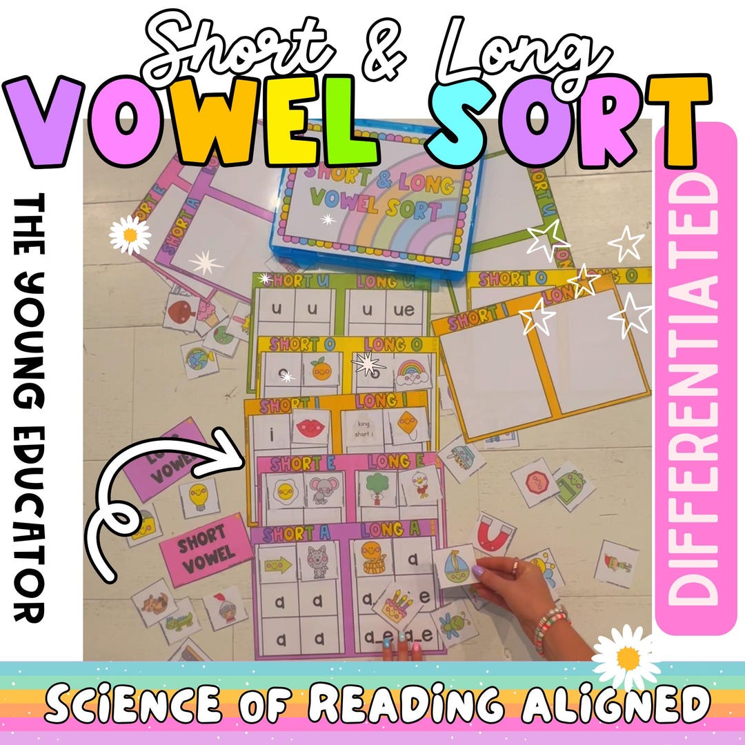 Vowel Sorts - Differentiated - Science of Reading - Phonics Game - Etsy