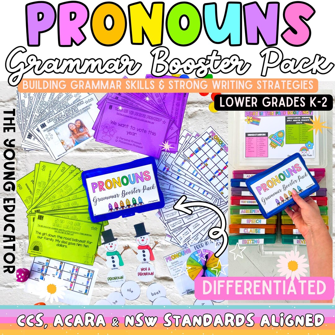 13. Pronouns Lower Grades Grammar Booster Pack - Etsy