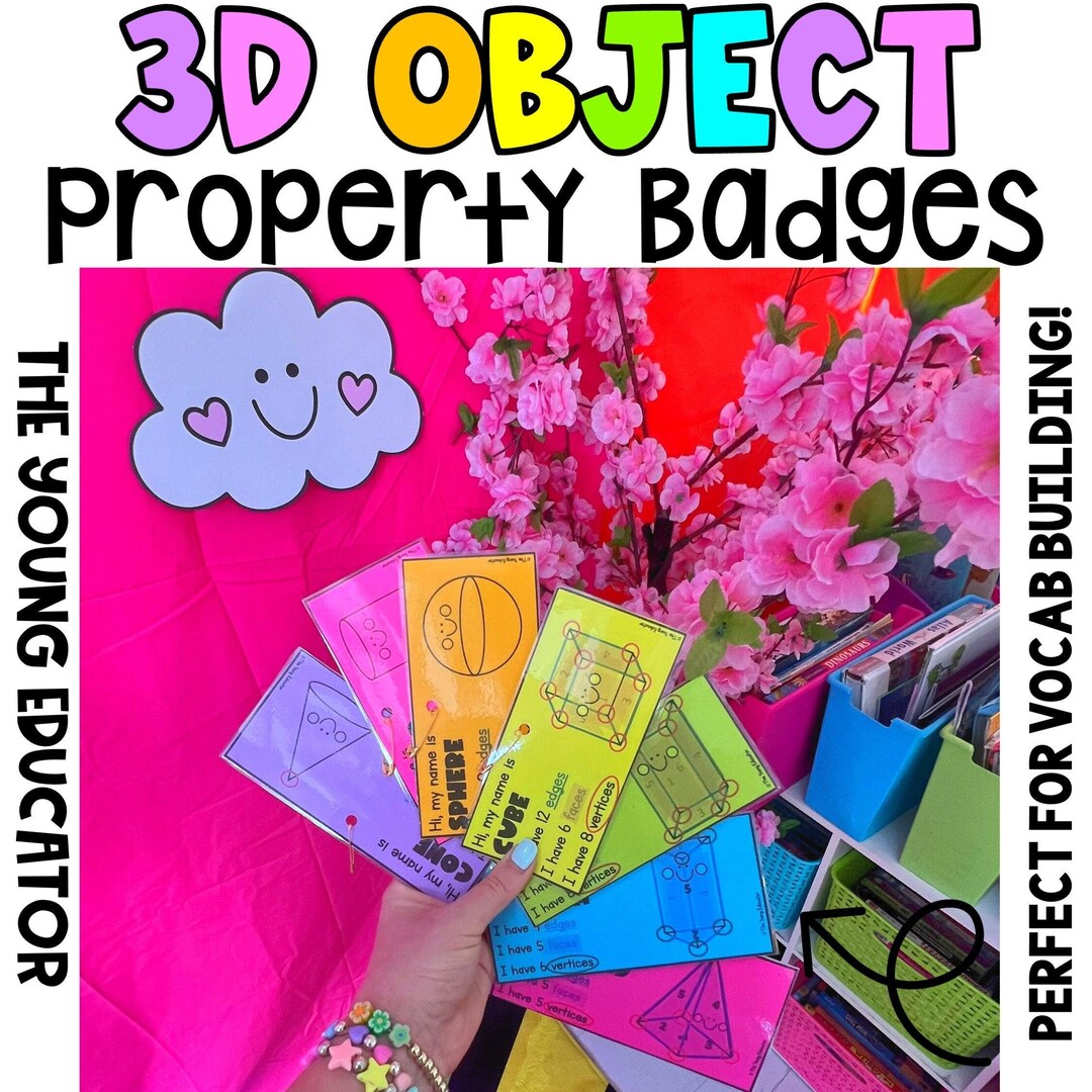 3d Object Shape Property/features Badges - Etsy