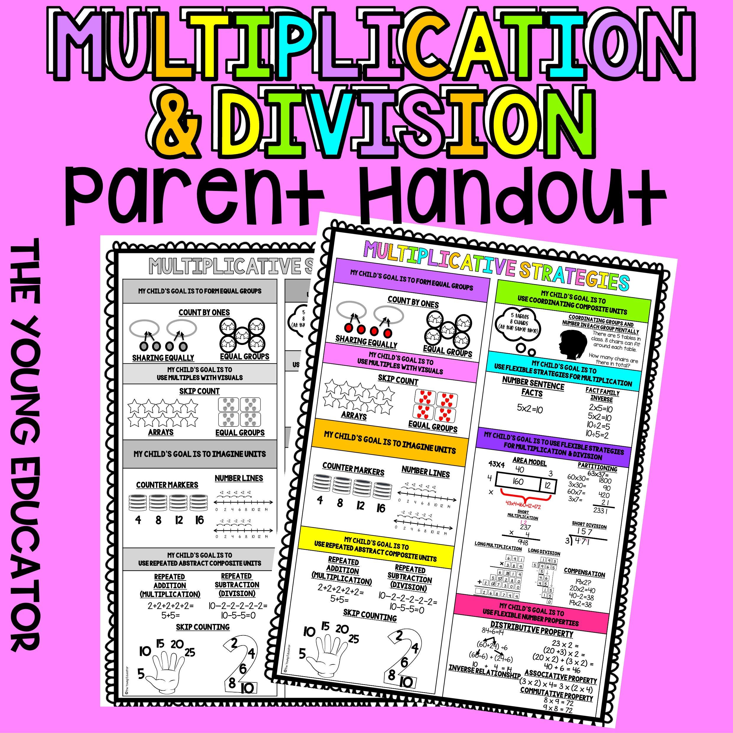Multiplication and Division Progression Strategies Parent Handout - Etsy