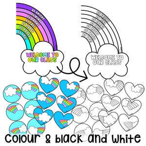 Rainbow Classroom Door Display Word of Affirmation - Etsy