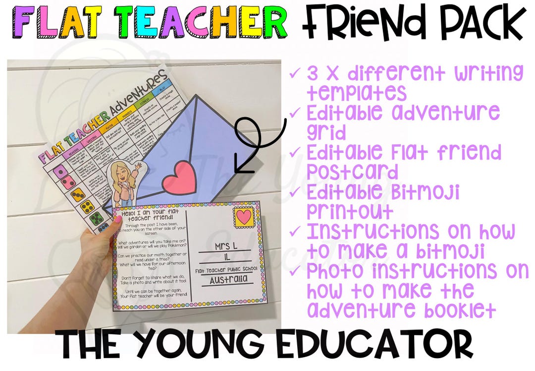 Flat Teacher Friend Pack - Etsy