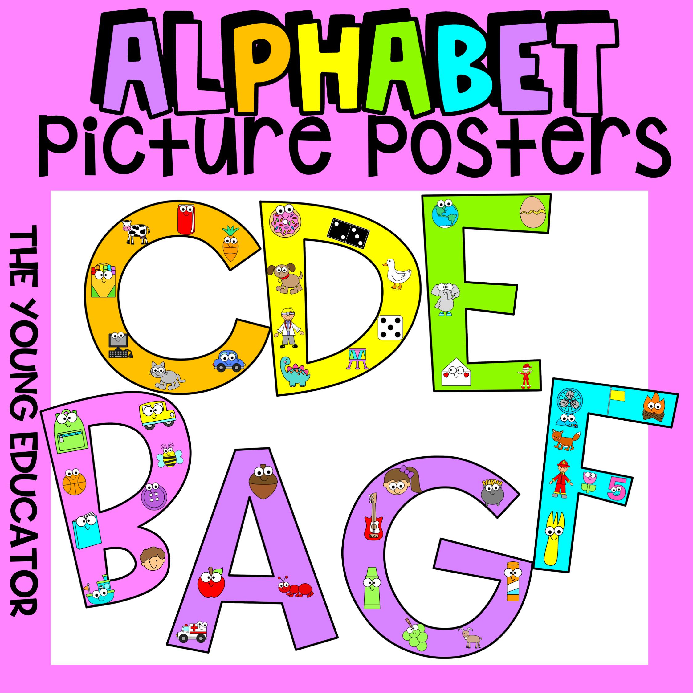 ALPHABET PICTURE POSTERS - Etsy