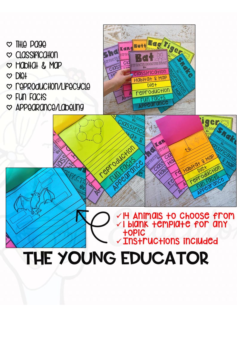 Animal Report Booster Flip Books Pack - Etsy