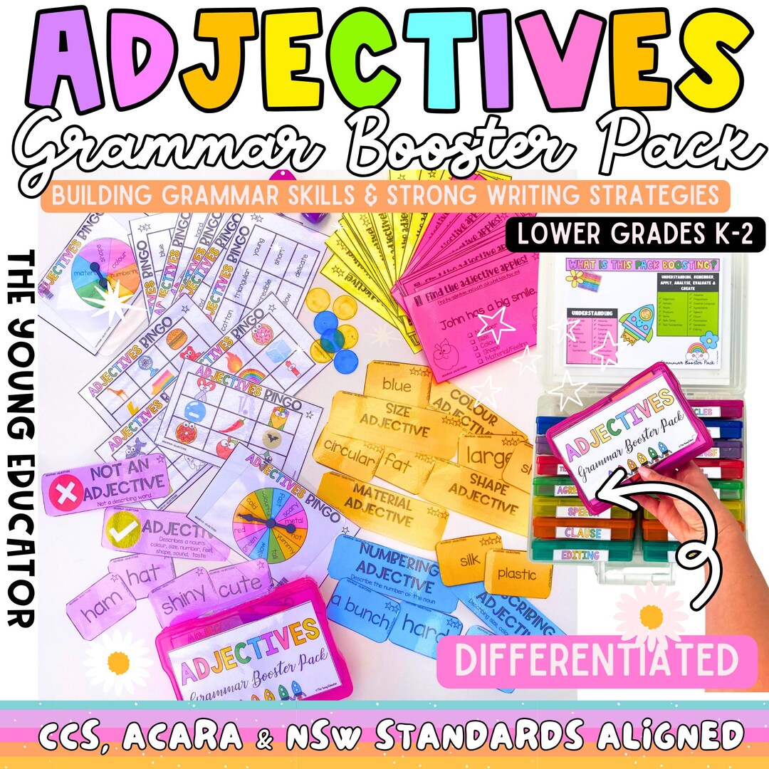 3. Adjectives Lower Grades Grammar Booster Pack - Etsy