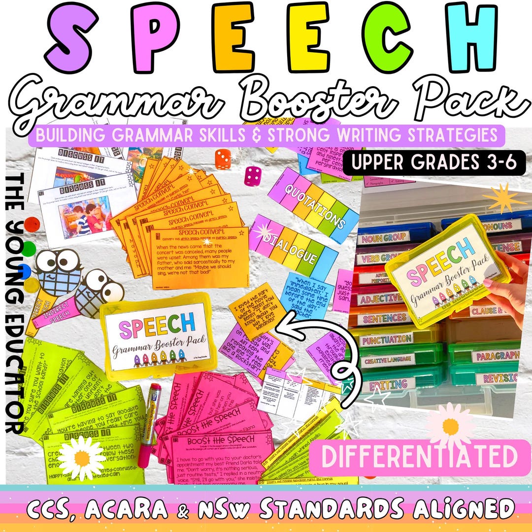 12. Speech Upper Grades Grammar Booster Pack - Etsy