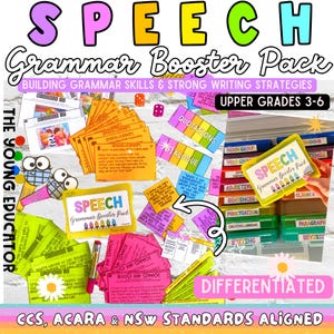 12. Speech Upper Grades Grammar Booster Pack - Etsy