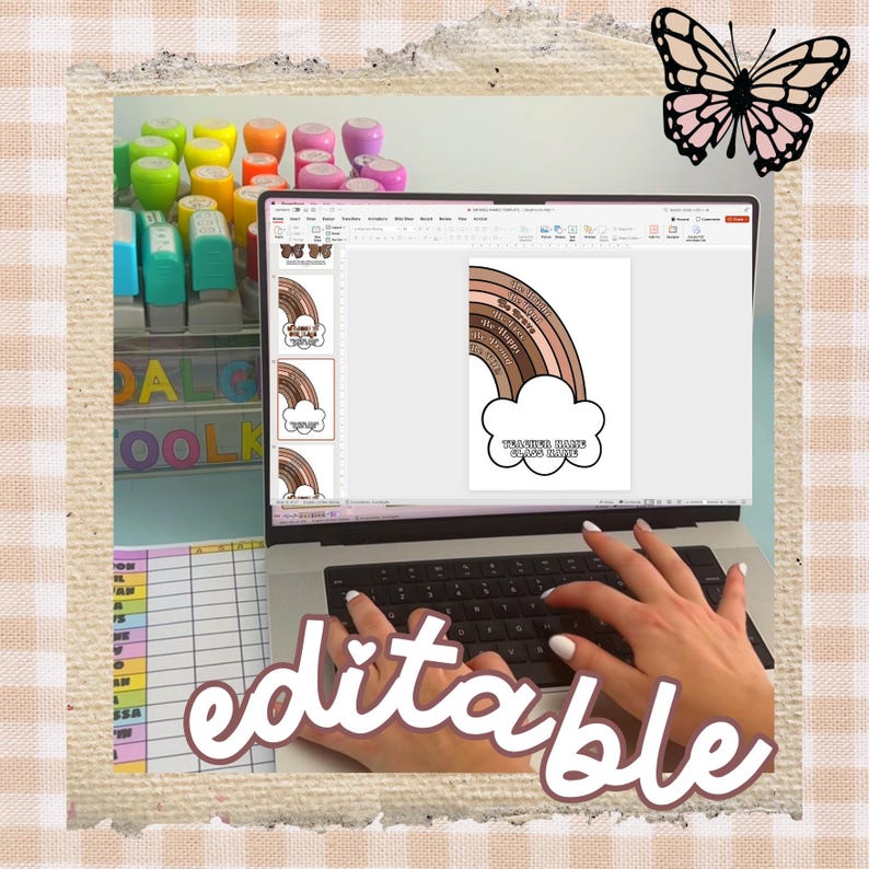 Editable BOHO RAINBOW DOOR Display - Words of Affirmation | Boho ...