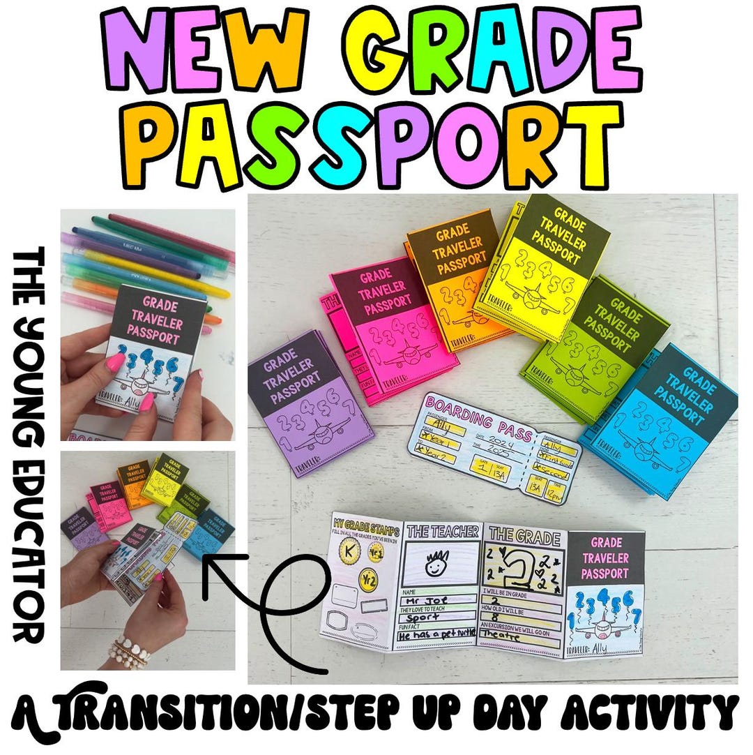 Grade Traveler Passport Activity -move Up/step up Day/new Grade ...
