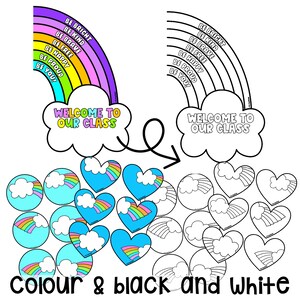 Rainbow Classroom Door Display Word of Affirmation - Etsy