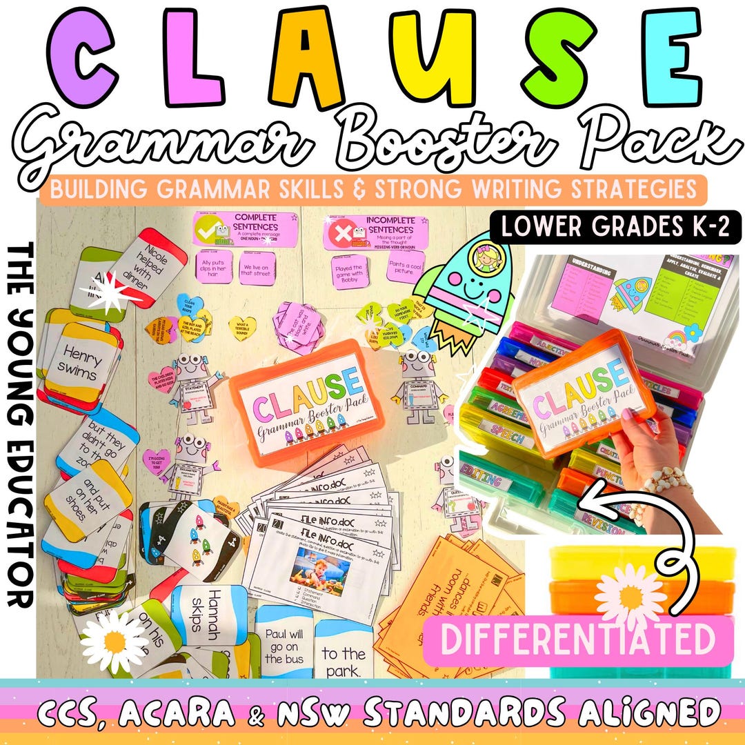 14. CLAUSE Lower Grades Grammar Booster Pack / Learning Activities ...