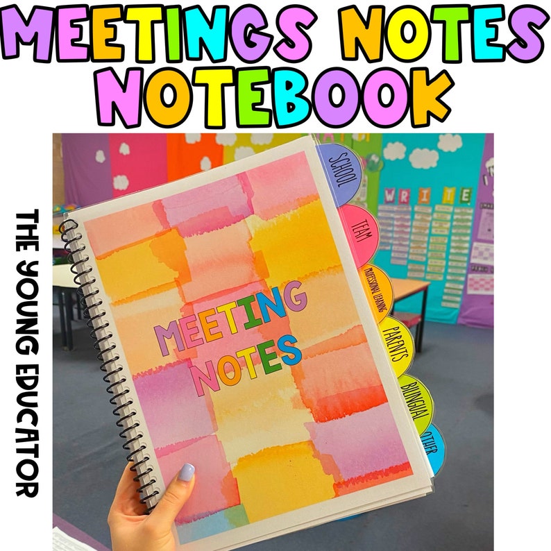 RAINBOW MEETING NOTEBOOK for Teachers and School Admin - Etsy