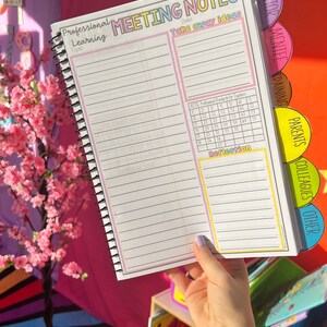 RAINBOW MEETING NOTEBOOK for Teachers and School Admin - Etsy