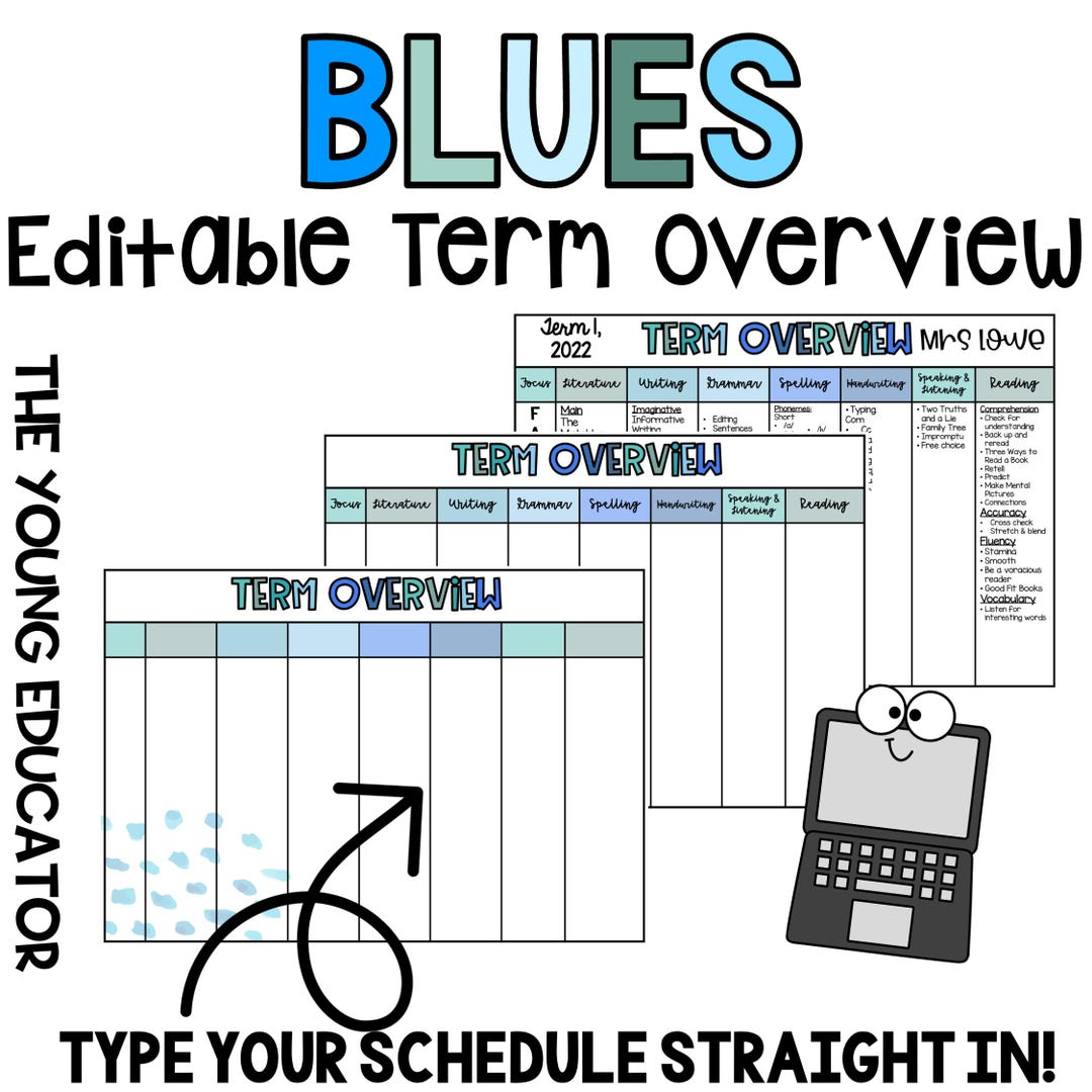 Blues Editable Term Curriculum Overview - Etsy