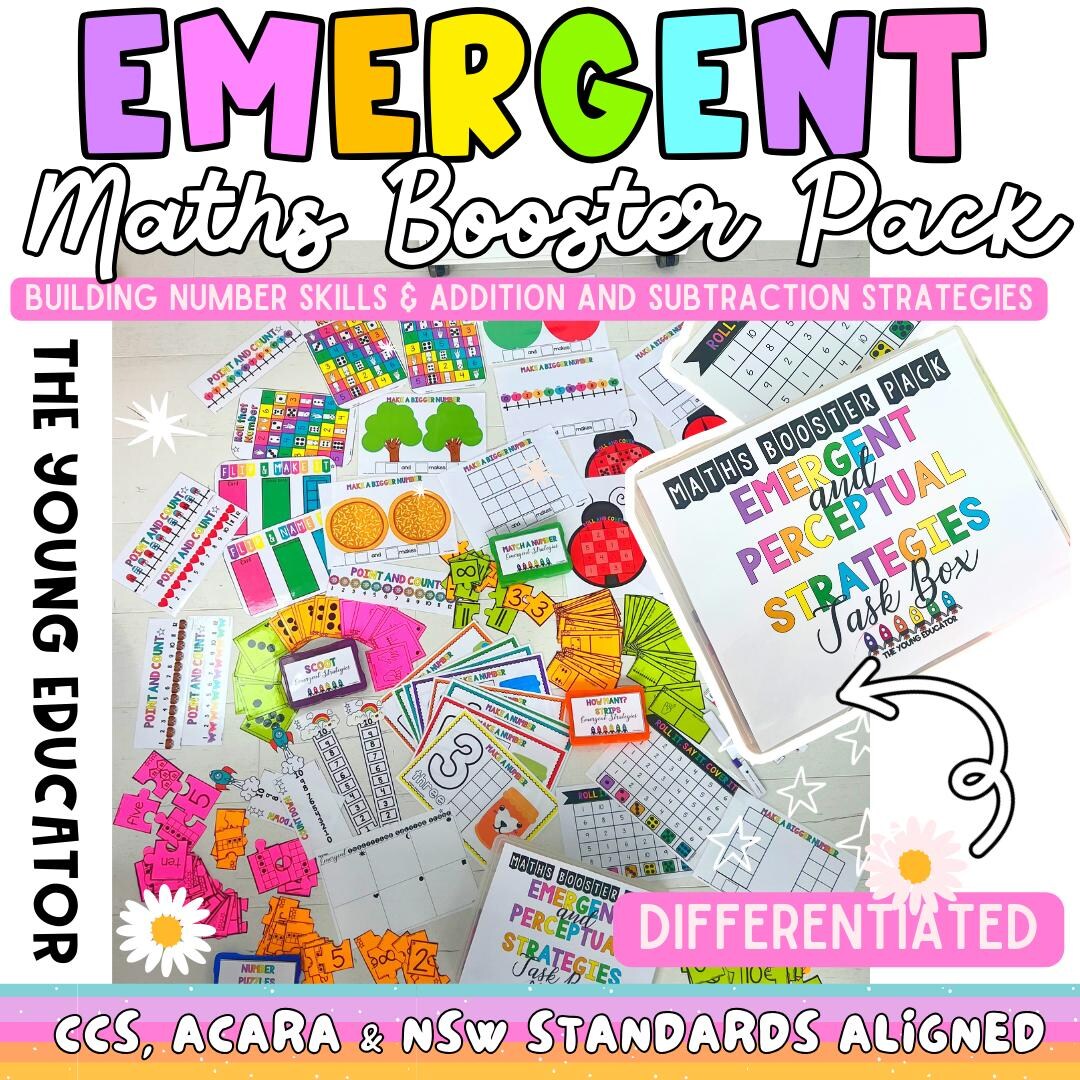 Emergent Strategies - 1/8 Maths Booster Pack | Number Sense Task Box ...